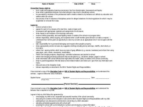 Behavior Contract Template Elementary 13 Contract Templates Free Sample Example Format