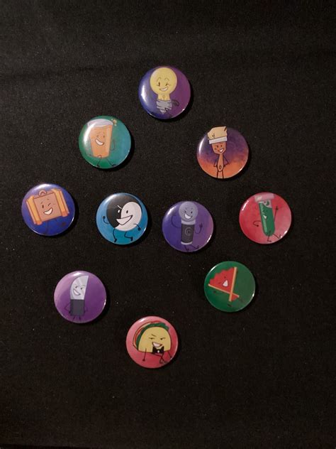 Inanimate Insanity Object Show Button Pins Fanart Osc Etsy