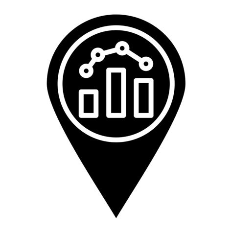Premium Photo Location Analytics Glyph Solid Black Illustration