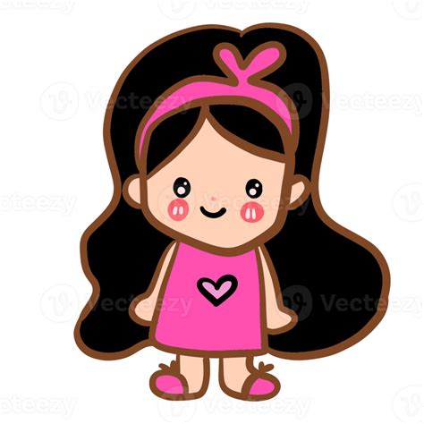 Bello Cartone Animato Minimo Carino Ragazza Png