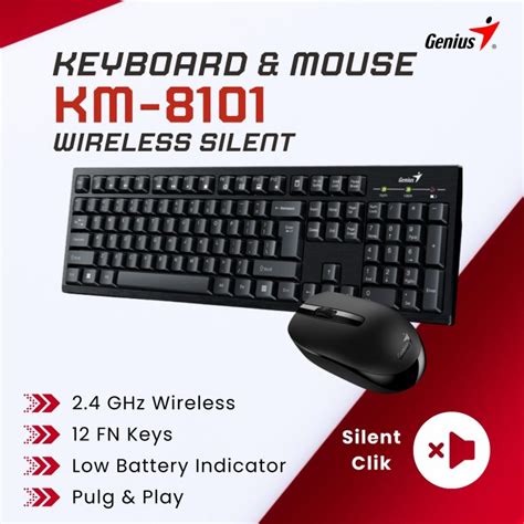 Jual Genius Keyboard Mouse Wireless Km8101 Keyboard Mouse Wireless Genius Kab Sleman