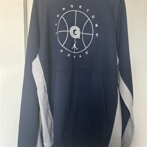 Nike Georgetown University Navy And White Hoodie Depop