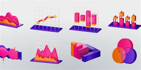 Charty Chart And Statistic 3d Icon Set Figma