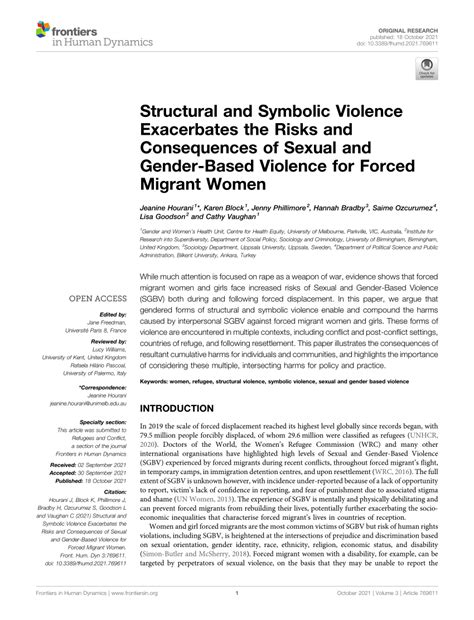 Pdf Structural And Symbolic Violence Exacerbates The Risks And