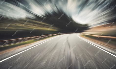 Premium Ai Image Dynamic Road Perspective With Motion Blur