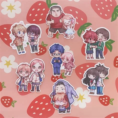 The Dangers Of My Heart Cute Chibi Anime Couple Stickers Of Kyotaro