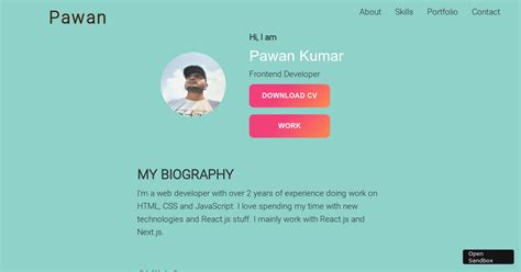 React Responsive Portfolio 2 Codesandbox