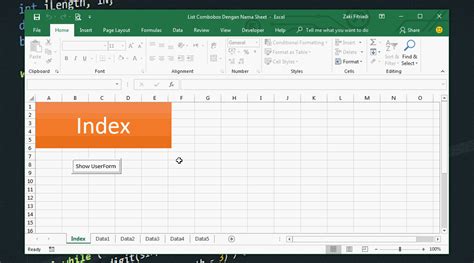 Cara Membuat Textbox Dan List Combobox Otomatis Berdasarkan Nama Sheet