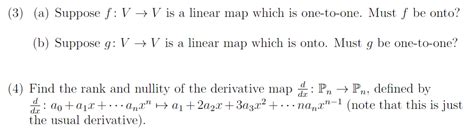 Solved 3 A Suppose F V → V Is A Linear Map Which Is