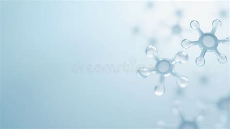 Abstract Molecular Structure In Light Blue Background Stock