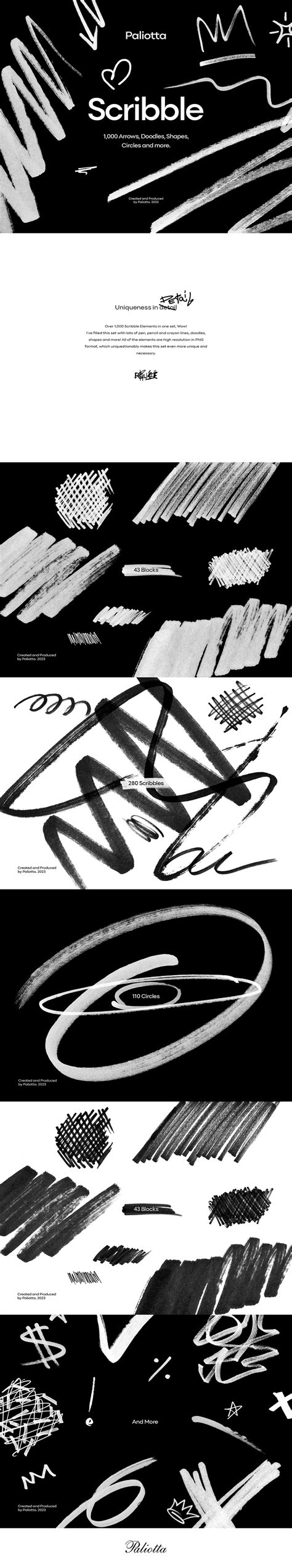 1000 Scribble Elements Behance