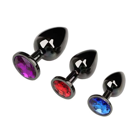 Gunmetal Jeweled Princess Plug 3 Piece Set Love Plugs