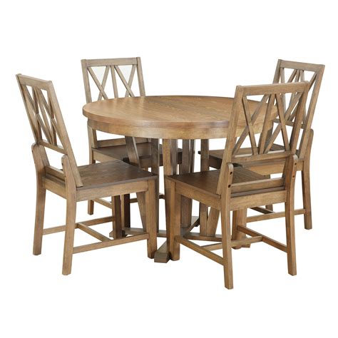Ophelia And Co Topmax Rustic 5 Piece Extendable Dining Table Set Round