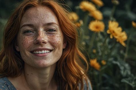 Premium Photo Portrait Of A Beautiful Smiling Redhead Girl