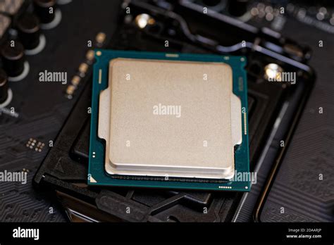 closeup central processor unit cpu ready to install on motherboard shallow focus copyspace