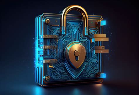 Cyber Security Lock Internet Technology Concept Of Cybersecurity And Data Privacy Stock