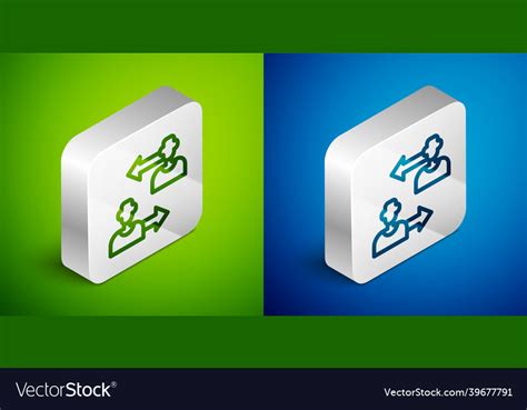 Isometric Line Substitution Football Player Icon Vector Image
