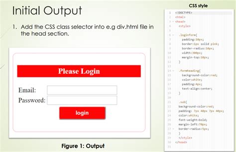 Solved CSS Style Initial Output Add The CSS Class Chegg Com