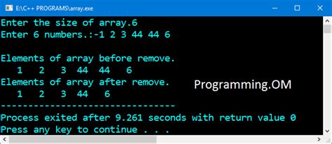 Program In C And C To Remove Duplicate Elements From Array