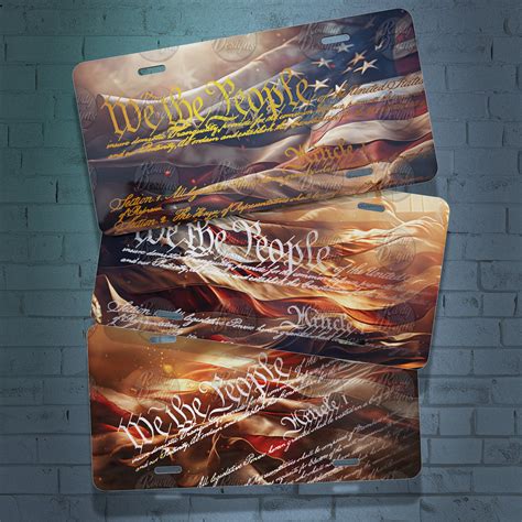 We The People Sublimation License Plate License Plate Wrap Veteran