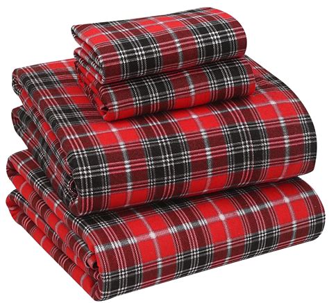 Ruvanti 100 Cotton Flannel Sheets Full Size Deep Pocket Set 4 Pcs
