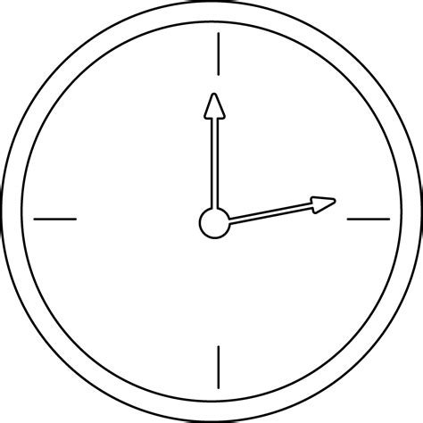 Illustration Of A Wall Clock In Black Line Art 25041613 Vector Art At
