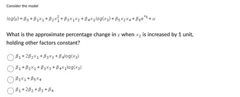 Solved Consider The Model