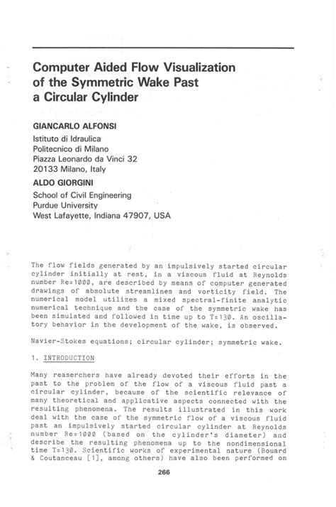 Pdf Computer Aided Flow Visualization Of The Symmetric Wake Past A Circular Cylinder