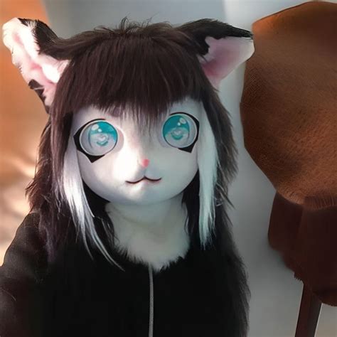 Black And White Fursuit Head Fur Suit Fursona Cosplay Costume Kig