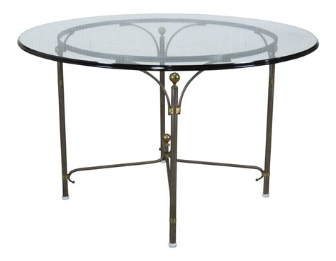 Campaign Style Glass Top Dining Table