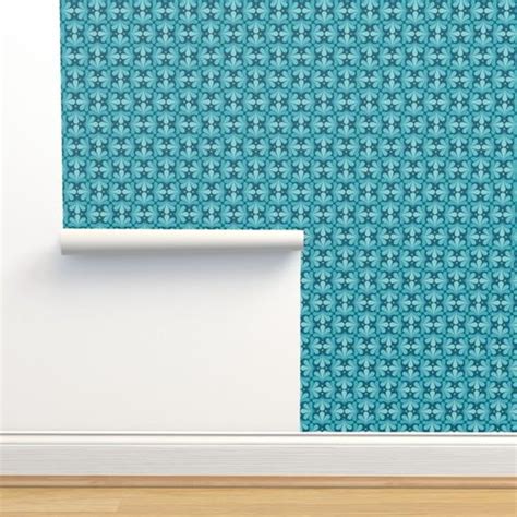 Water Splash Turquoise Blue Peacock Wallpaper Spoonflower
