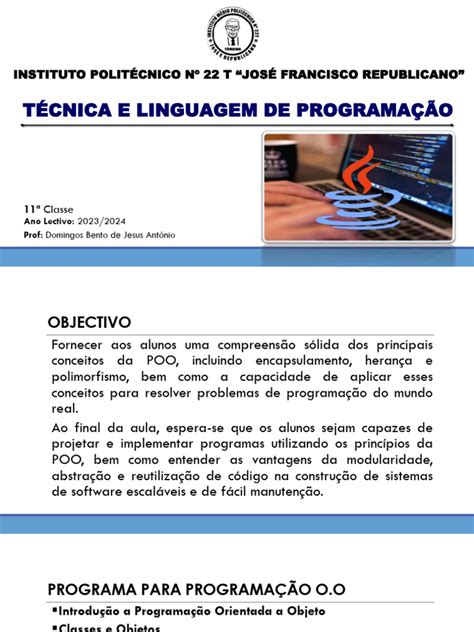 Aula 1 Introdução A Poo Pdf Método Programação De Computadores