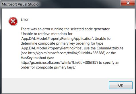 C Getting Error Unable To Determine Composite Primary Key While
