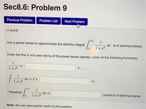 Solved Sec8 6 Problem 9 Previous Problem Problem List Next