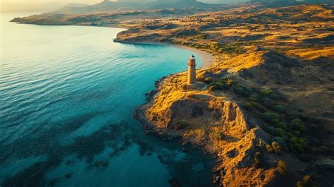Free Sunset Lighthouse View Image Sunset Lighthouse Aerial