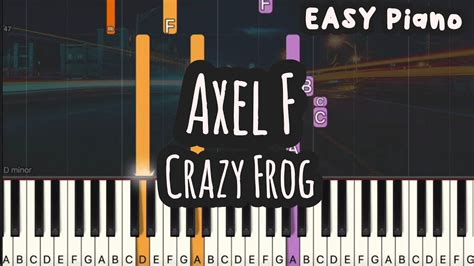 Crazy Frog Axel F Easy Piano Piano Tutorial Sheet Youtube