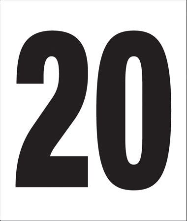 Pump Decal Black On White Number 20