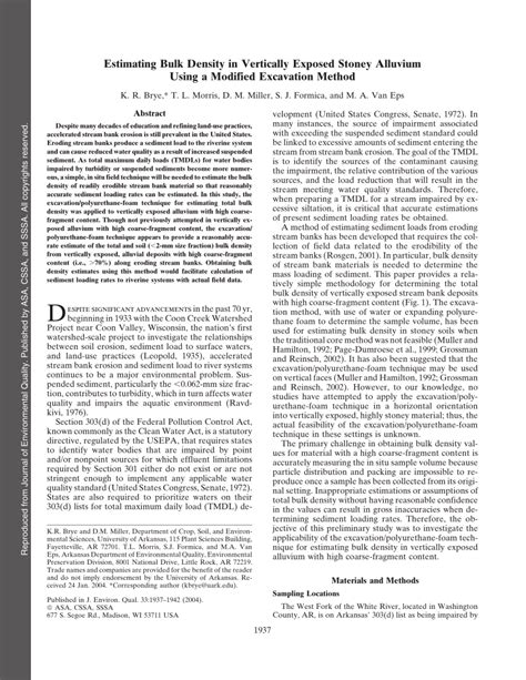Pdf Estimating Bulk Density In Vertically Exposed Stoney Alluvium