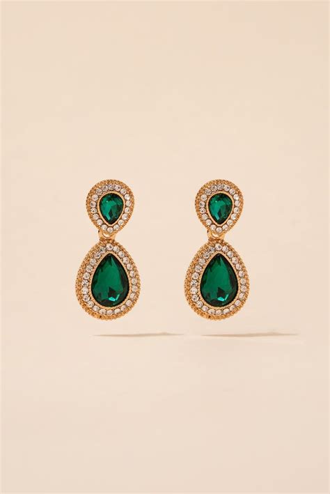 Soho 2 Tiered Rhinestone Teardrop Earrings Silver Teardrop Multi
