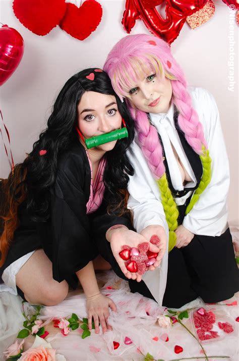 Mitsuri And Nezuko Valentines Cosplay R Kimetsunoyaiba