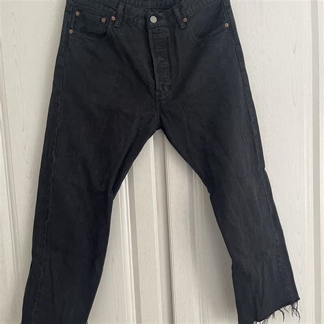 Black Levis 501s Original Straight Fit Denim Jeans Depop