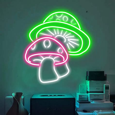 Mushroom Led Neon Sign With 3d Art Custom Led Neon Sign Home Neon Sign
