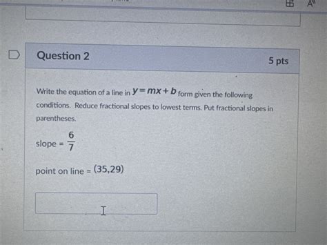 Solved Question 2write The Equation Of ﻿a Line