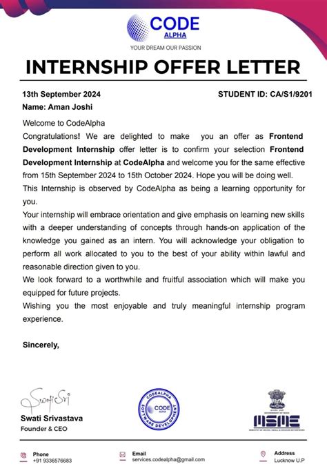 Aman Joshi On Linkedin Frontenddevelopment Internship