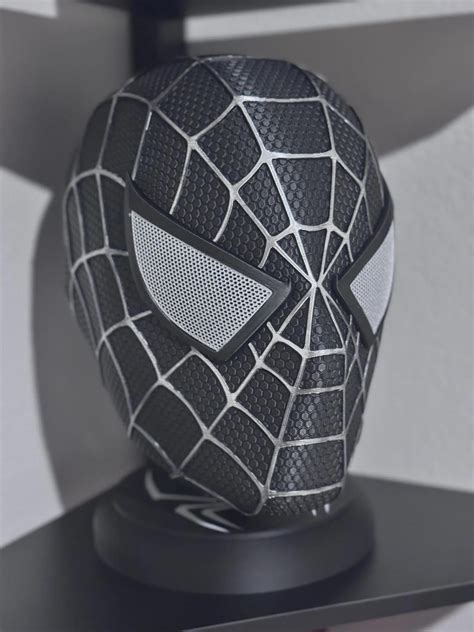 Black Spider Man Mask Superhero Cosplay Mask 3d Printed Wearable