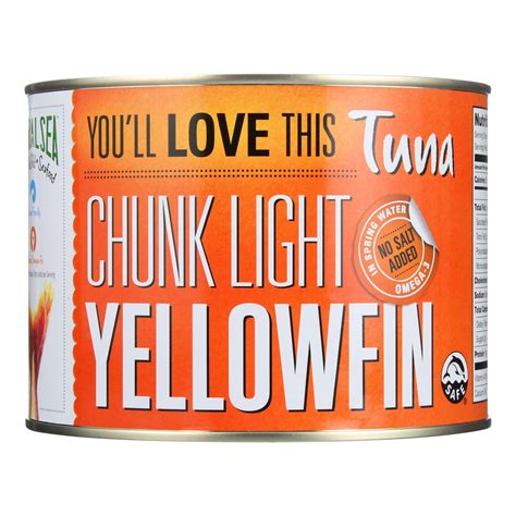 Natural Sea Tuna Yellowfin Chunck Light No Salt Added 665 Oz