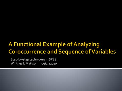 A Functional Example Of Analyzing Co