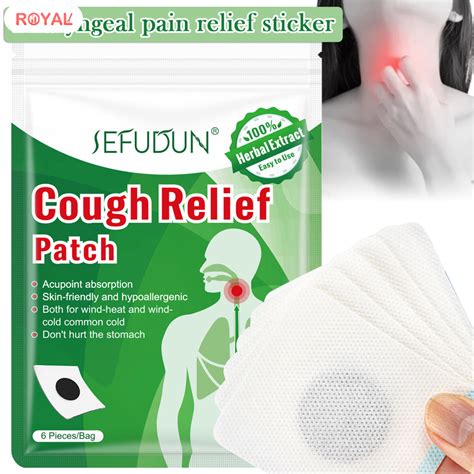 6pcs Cough Relief Patch Herbal Plaster For Relieves Cough Itchy Throat Asthma Melt And Remove