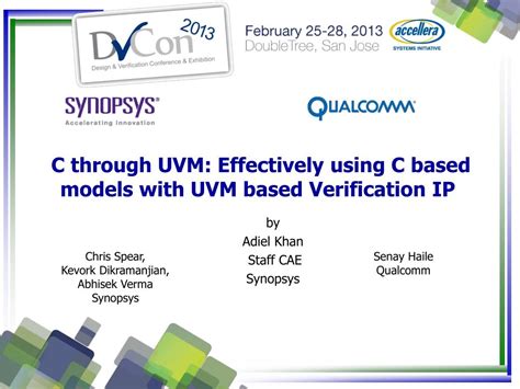 Ppt C Through Uvm Effectively Using C Based Models With Uvm Based Verification Ip Powerpoint
