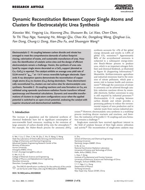 Dynamic Reconstitution Between Copper Single Atoms And Clusters For